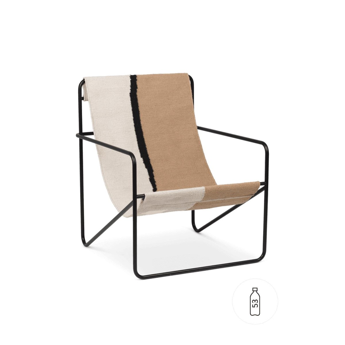 Ferm living Desert loungestoel zwart frame